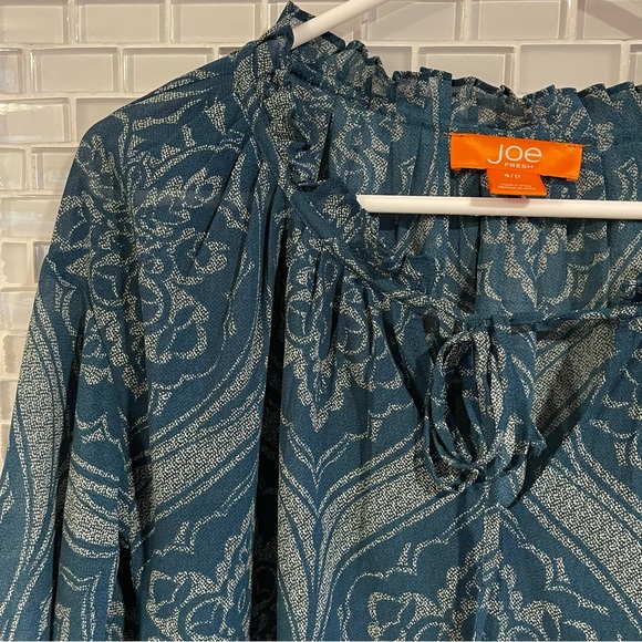 Joe Fresh | Tops | Euc Joe Fresh Semi Sheer Teal Paisley Top | Poshmark